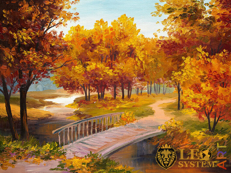 Paintings with Bridges in the Forest | LeoSystem.art