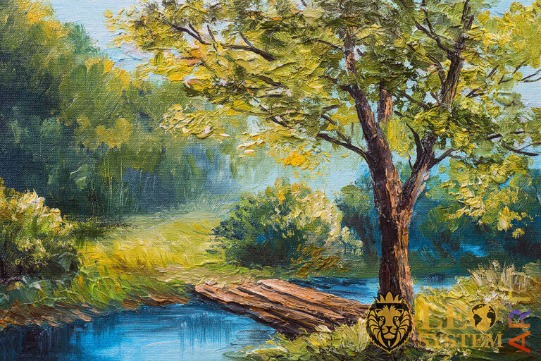 Paintings with Bridges in the Forest | LeoSystem.art