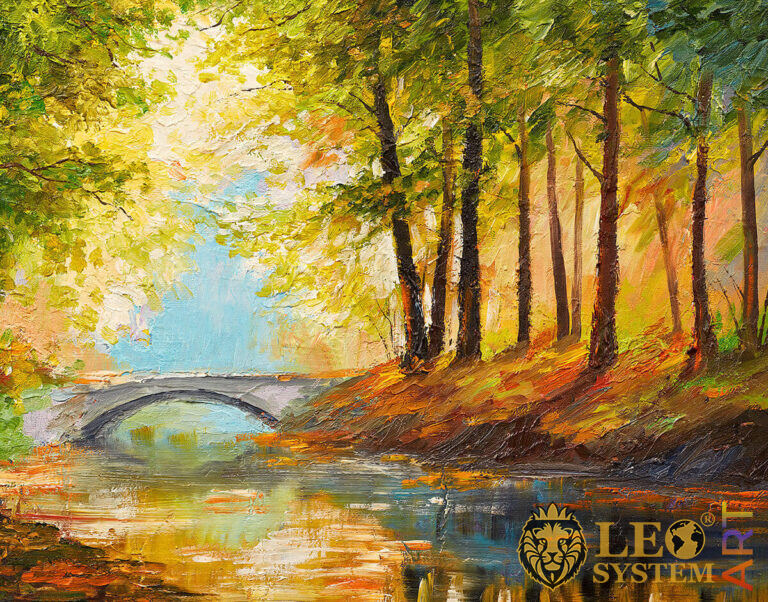 Paintings with Bridges in the Forest | LeoSystem.art